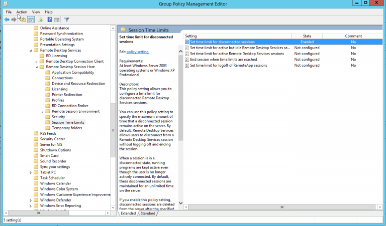 Automatically force log off and terminate disconnected RDP sessions to free up system resources ...