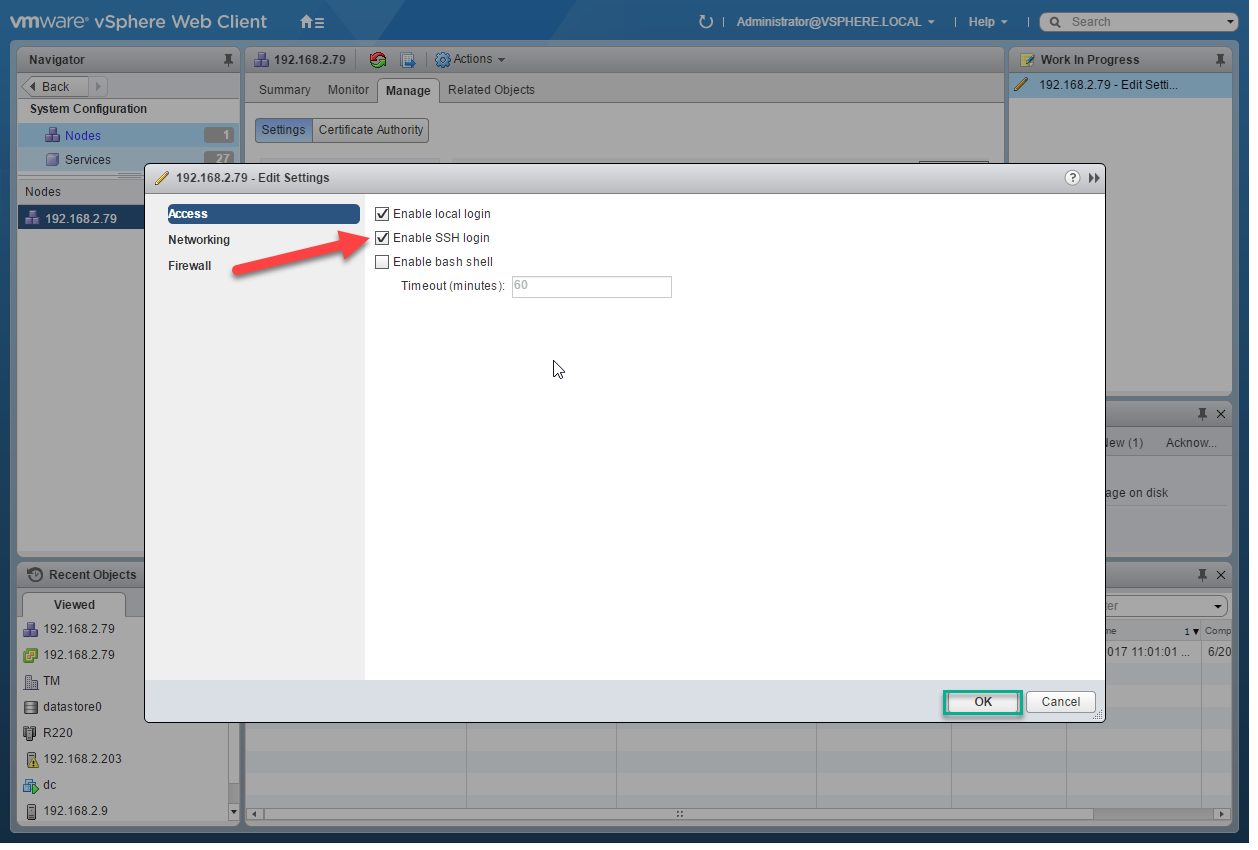 Enable SSH login to vCenter 6.5 in WebUI – Tyler Made