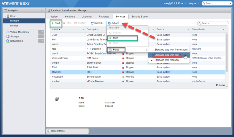 How to enable SSH access to your ESXi server – Tyler Made